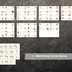 ALPHABET Flash Cards Beginning Sounds. Printable Montessori Three Part ...