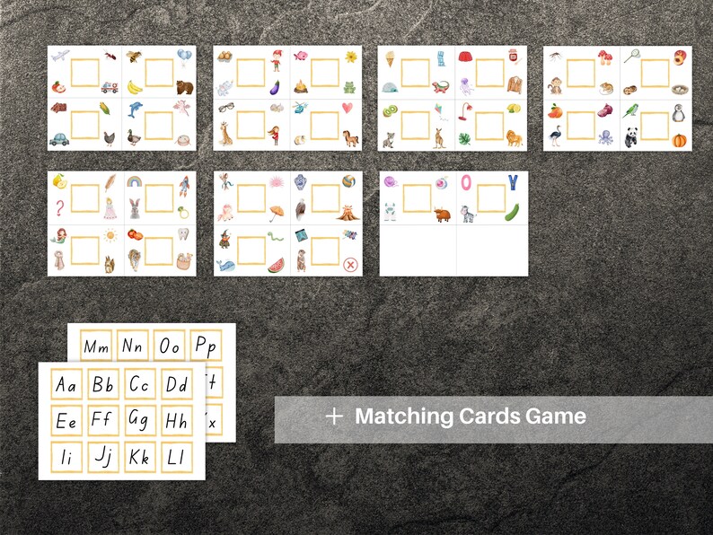 ALPHABET Flash Cards Beginning Sounds. Printable Montessori Three Part ...