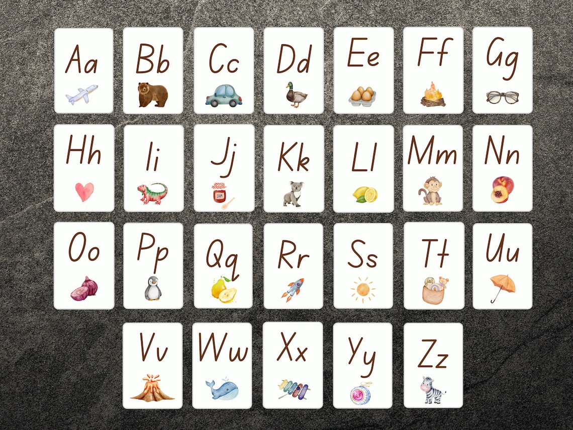 Alphabet Flashcards & Tracing Cards Free Gift ABC Poster. - Etsy