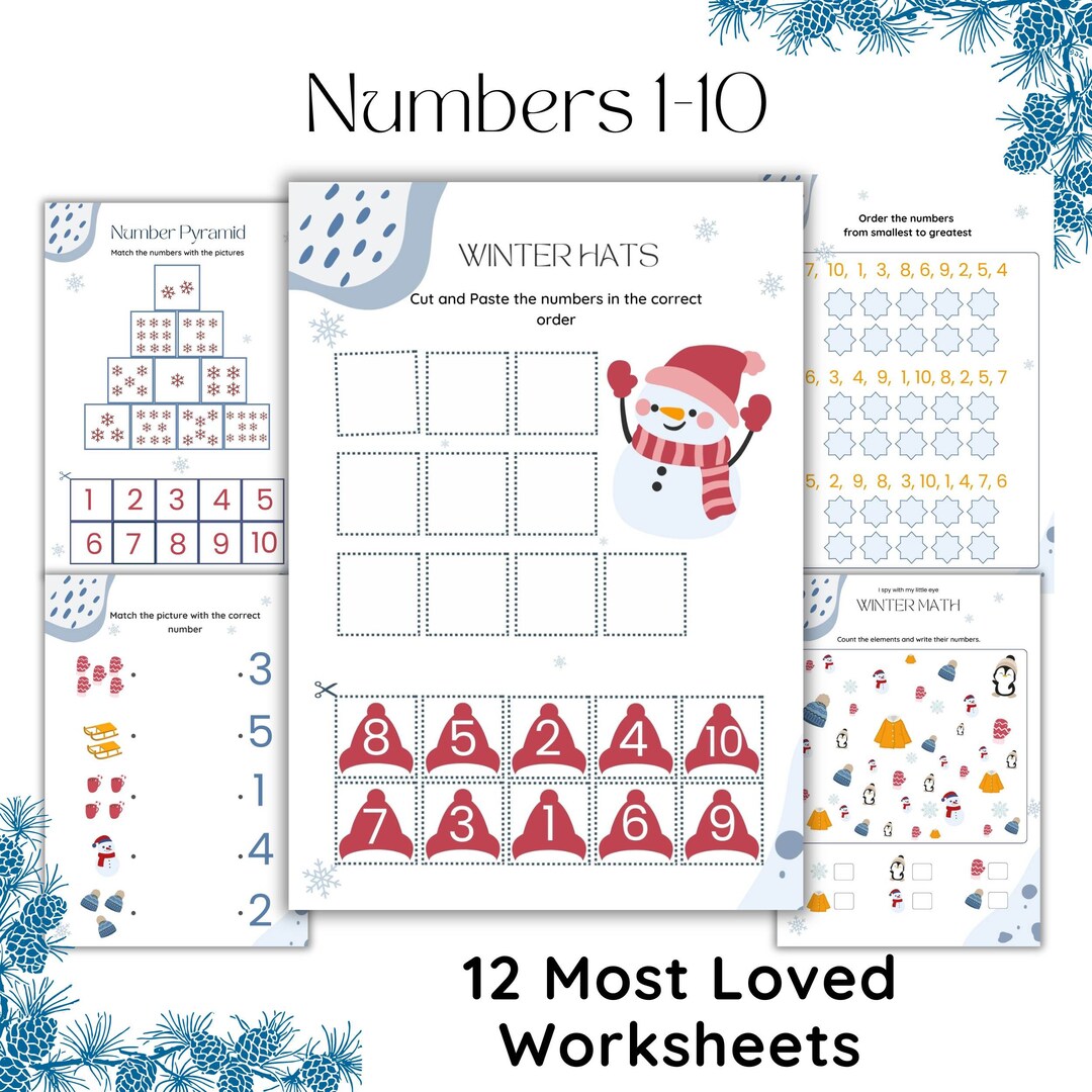 Winter Worksheets Numbers 1-10. Most Loved and Interactive Math ...