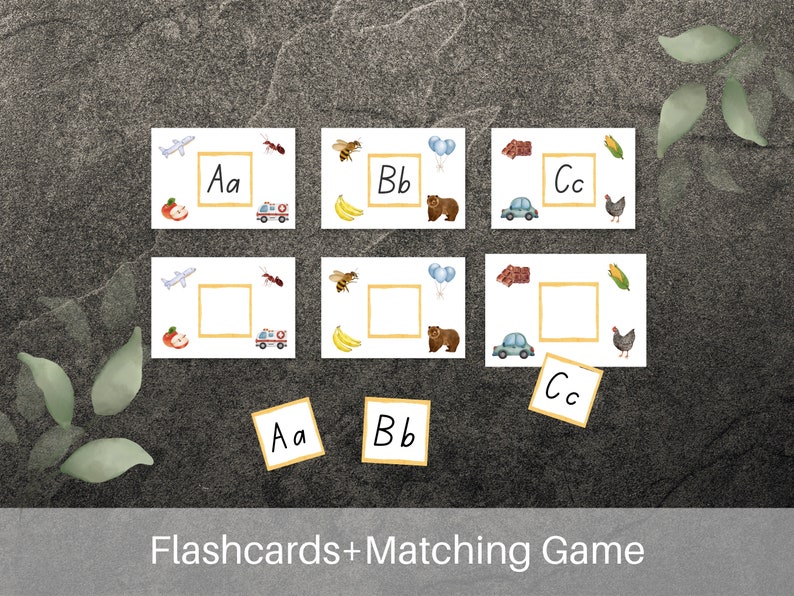 ALPHABET Flash Cards Beginning Sounds. Printable Montessori Three Part ...