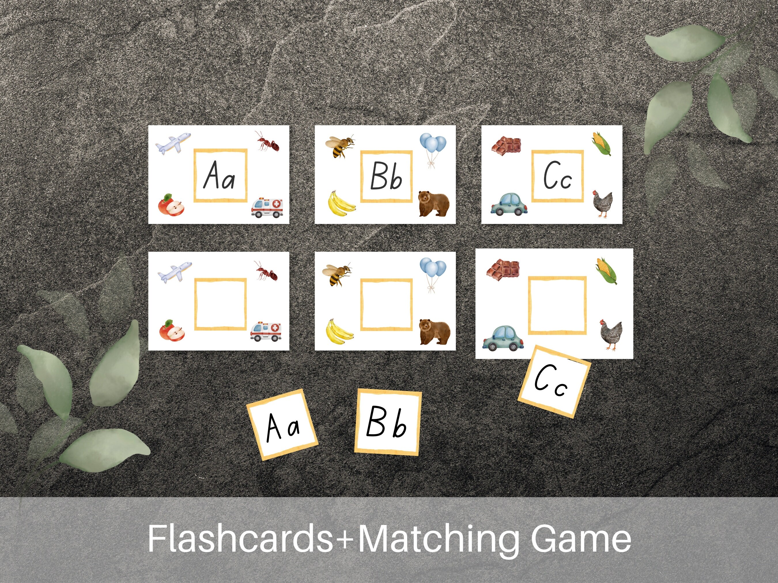 ALPHABET Flash Cards Beginning Sounds. Printable Montessori Three Part ...