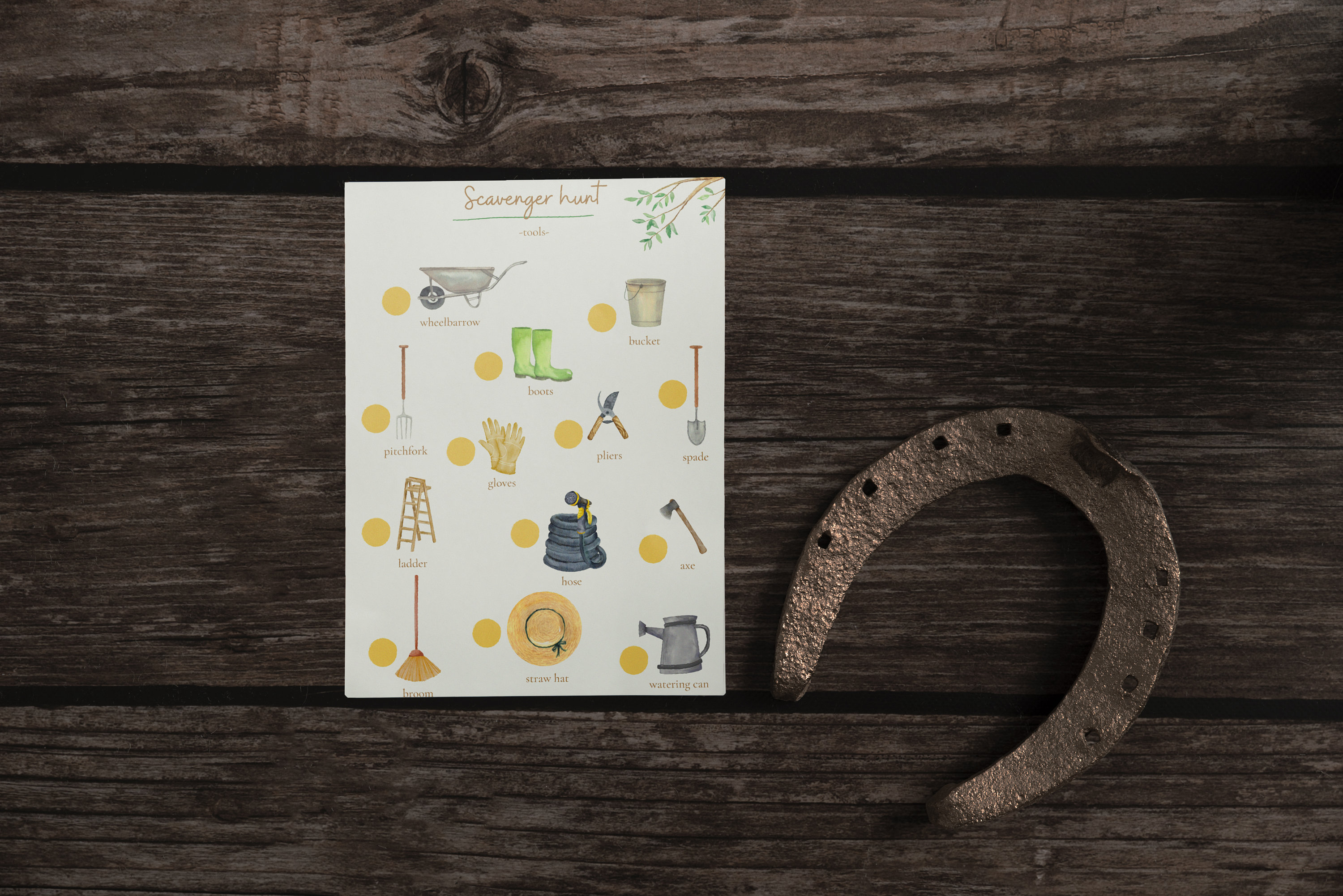Farm Scavenger Hunt for Kids - Animals and Tools -hunt Outdoor ...