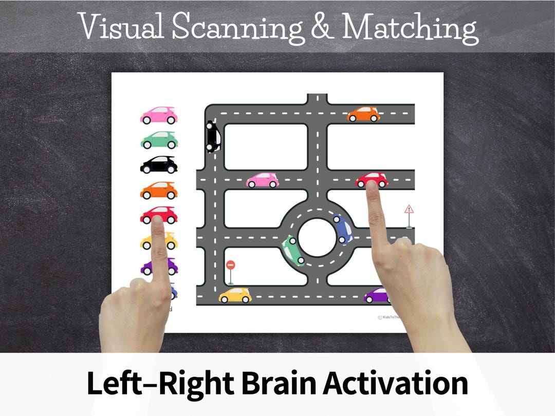 Car Color Match Game: Printable Finger Gym Game for Left and Right Hand ...