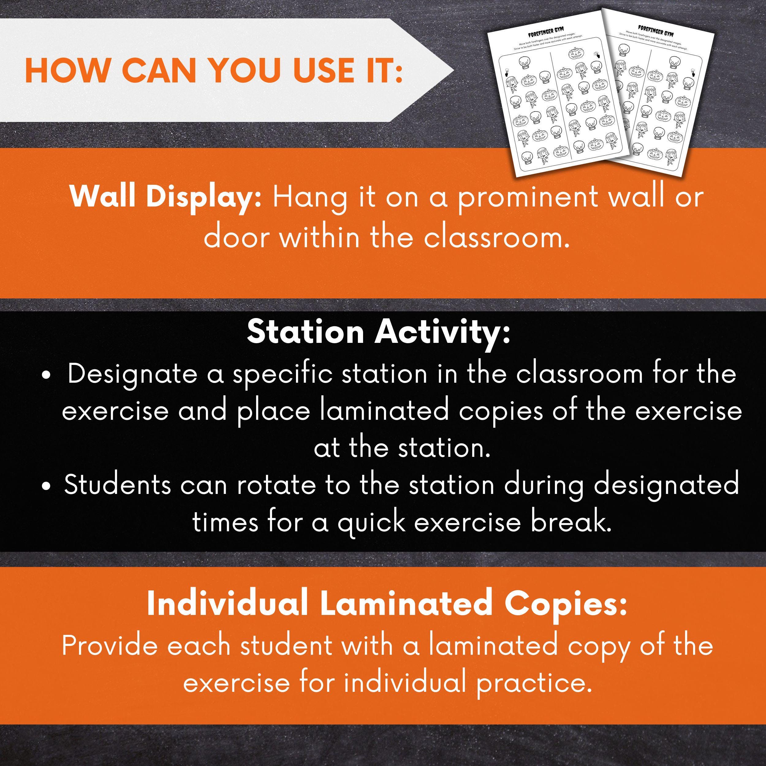 Halloween Games - Forefinger Gym - Bilateral Brain Development Activity ...