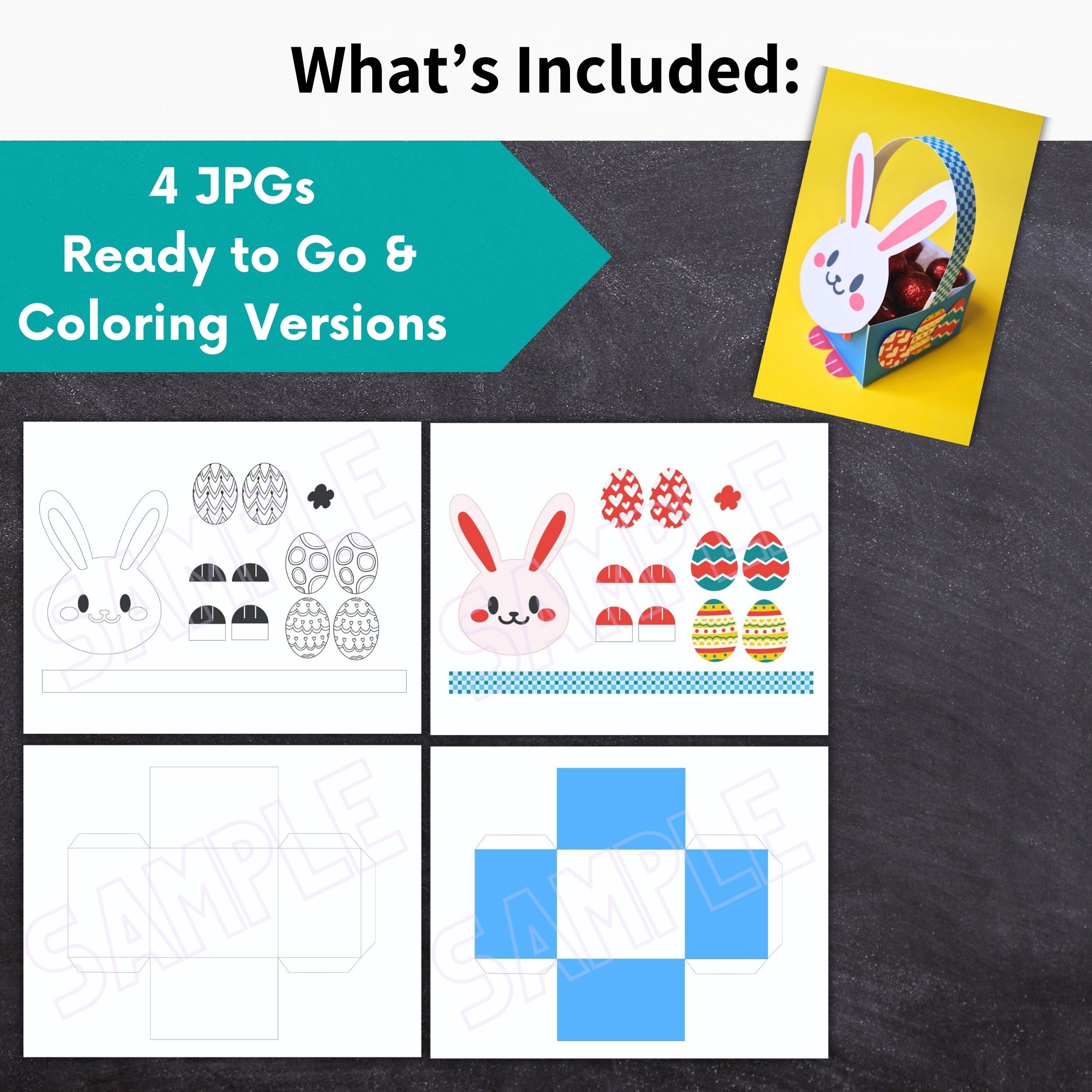 Easter Bunny Basket - Paper Craft - Print and Go Activity for Spring ...