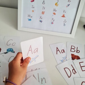 Alphabet Flashcards & Tracing Cards + Free Gift ABC Poster. Uppercase ...