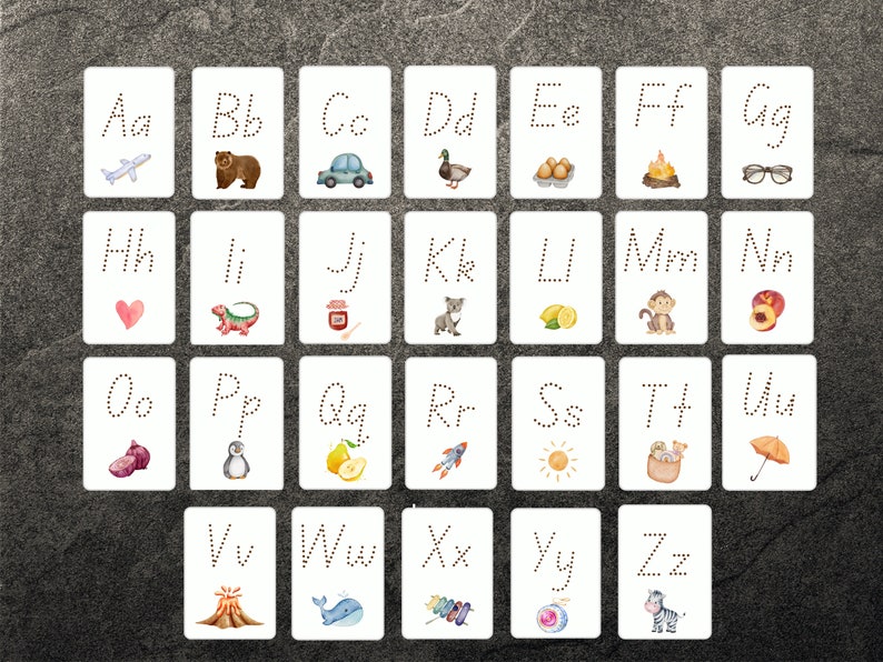 Alphabet Flashcards & Tracing Cards Free Gift ABC Poster. - Etsy
