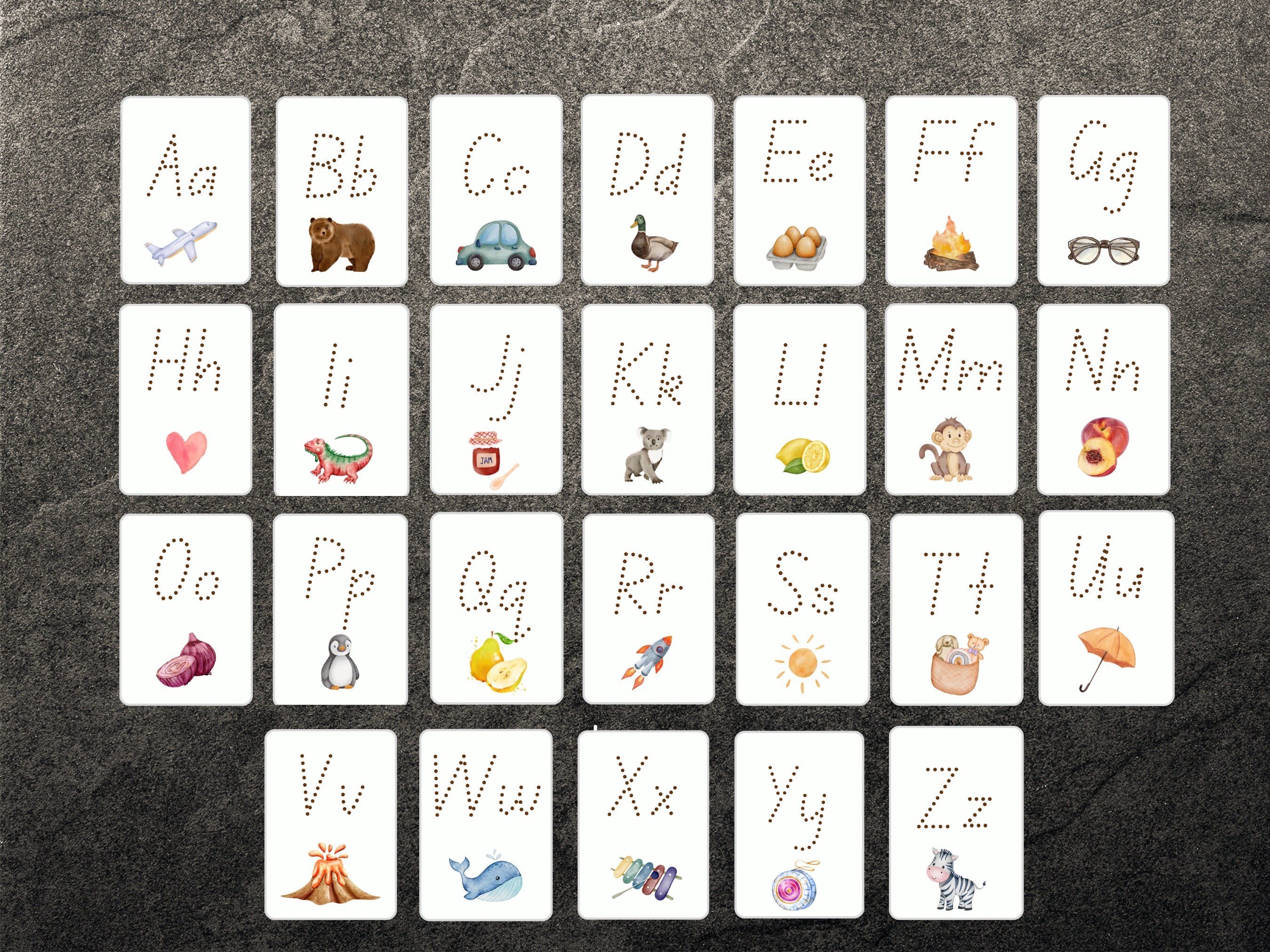 Alphabet Flashcards & Tracing Cards Free Gift ABC Poster. - Etsy