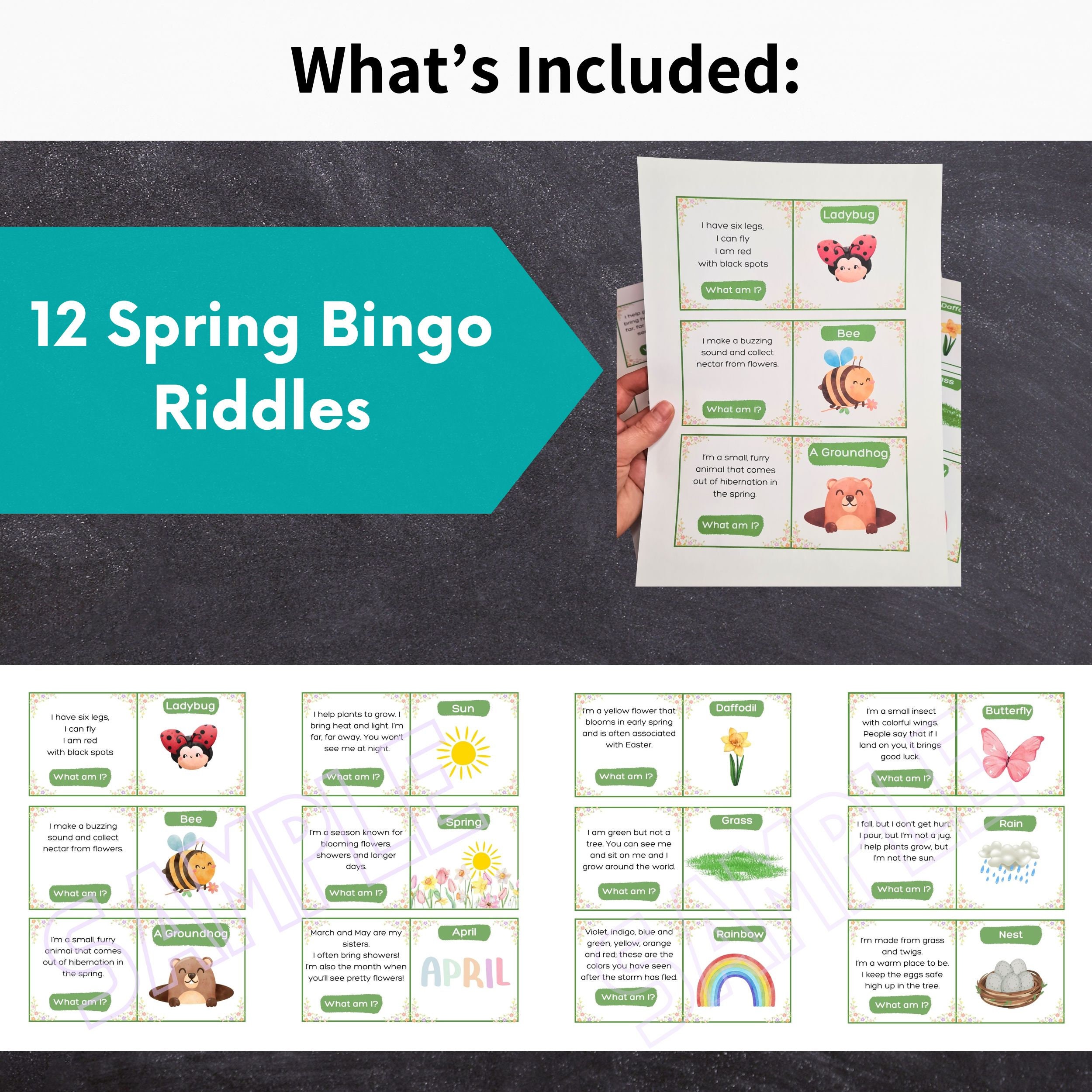 Riddles - What Am I Game. Spring Riddles . Party Riddles. Educational ...