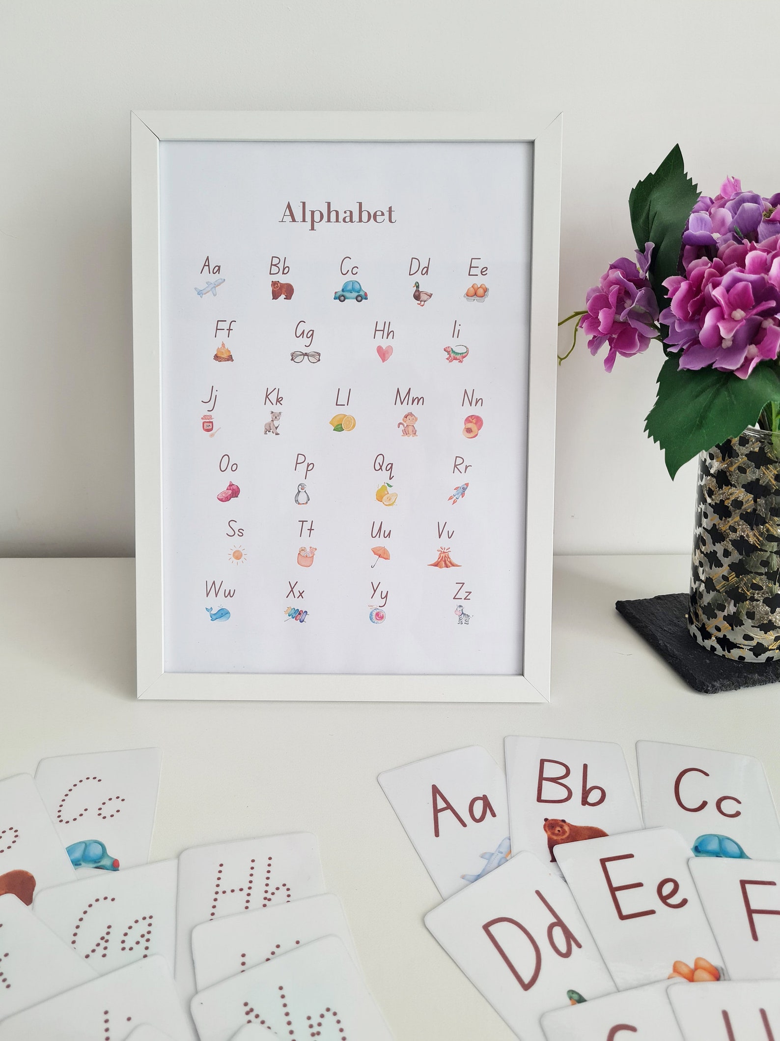 Alphabet Flashcards & Tracing Cards Free Gift ABC Poster. - Etsy