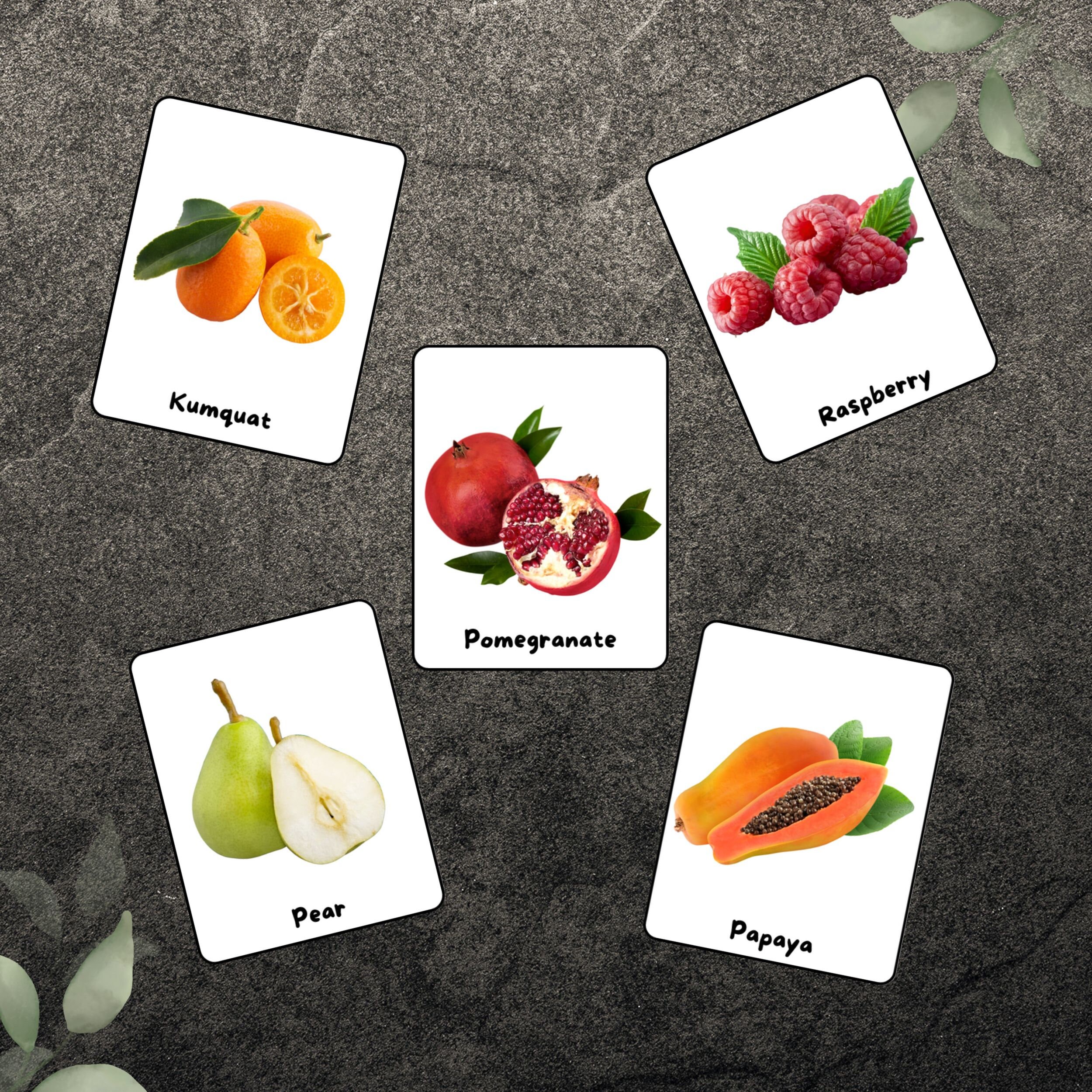 Learning FRUITS in English - 32 Real Pictures - Montessori Cards ...