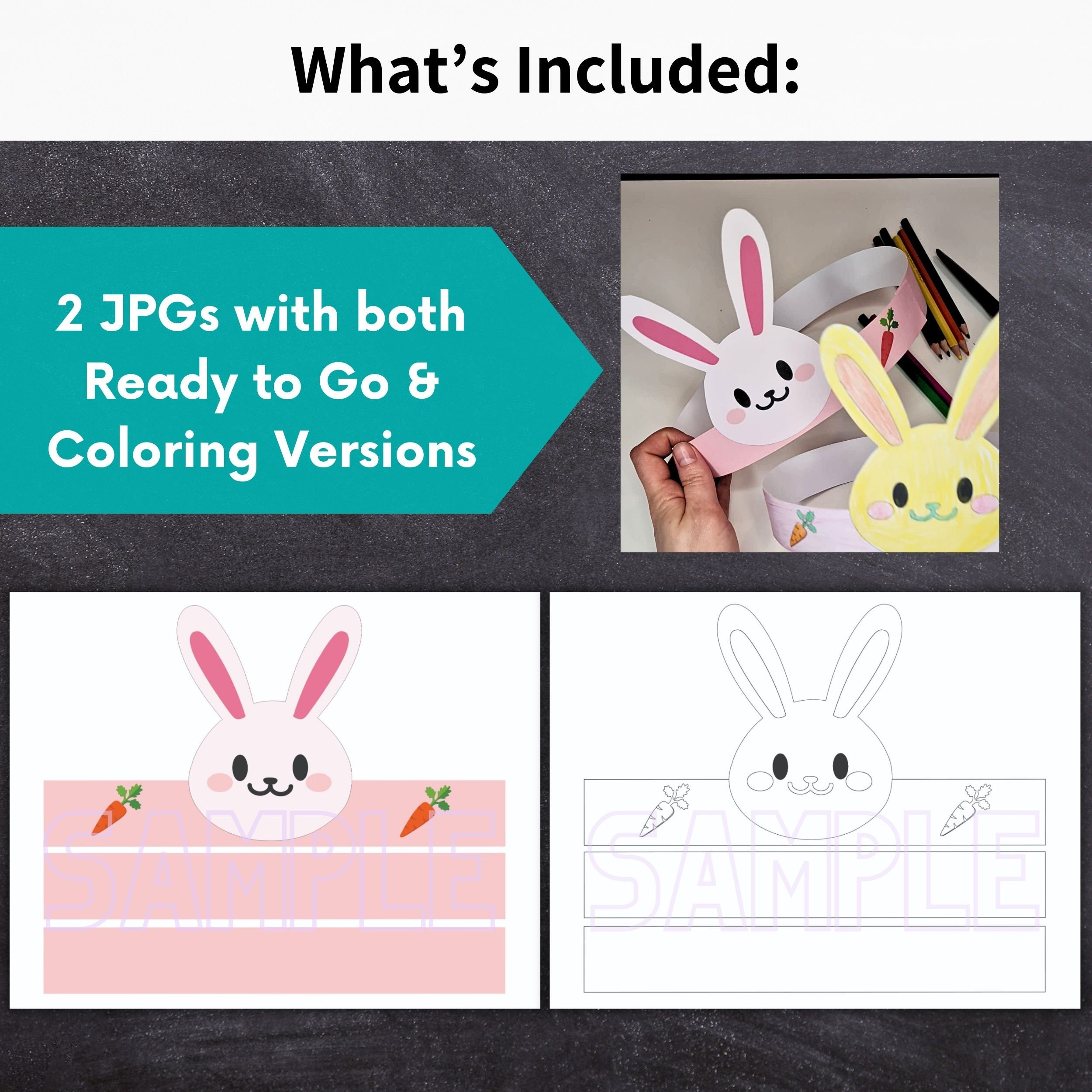 Easter Bunny Hats - Easy Paper Craft for Spring - DIY Activity - Etsy