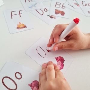 Alphabet Flashcards & Tracing Cards + Free Gift ABC Poster. Uppercase ...