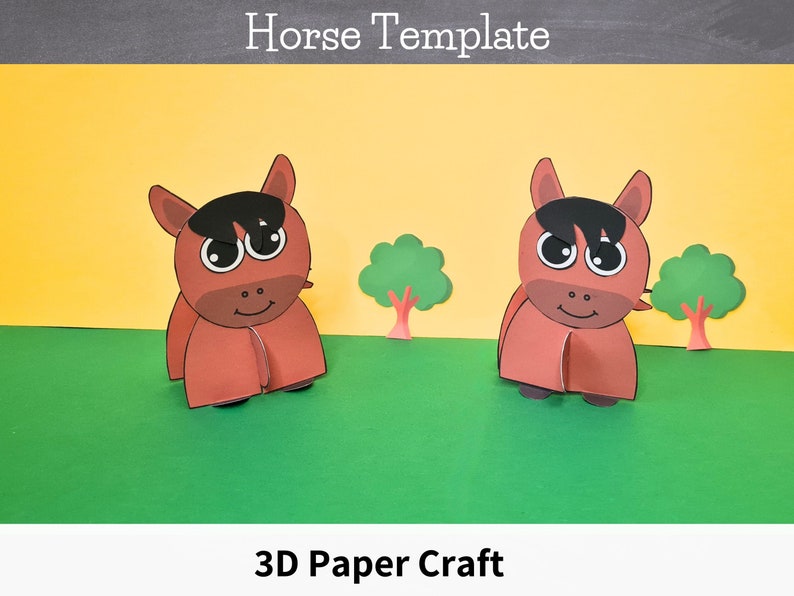 3D Paper Horse Craft Template – DIY Animal Toy (printable) - Etsy