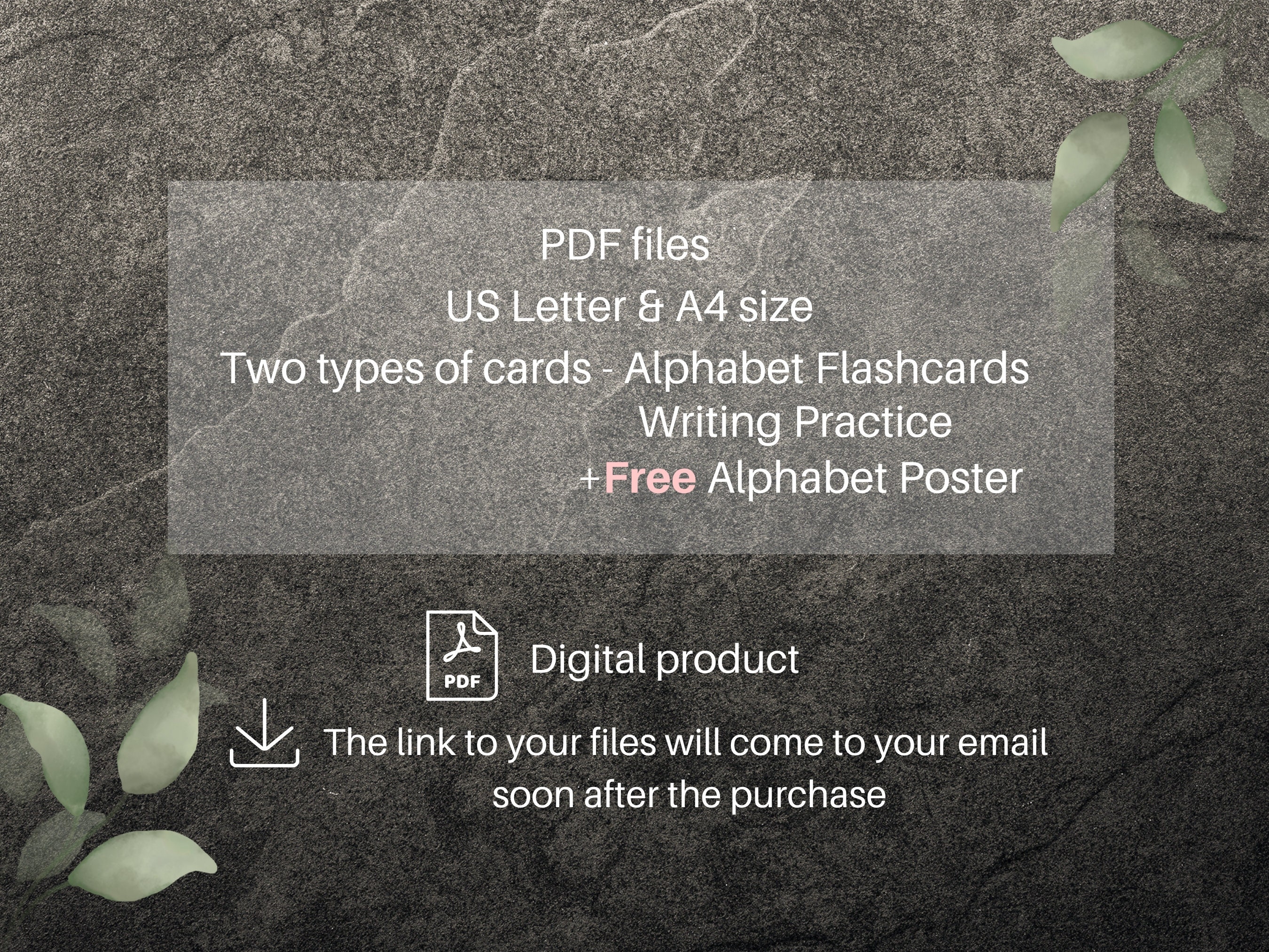 Alphabet Flashcards & Tracing Cards Free Gift ABC Poster. - Etsy