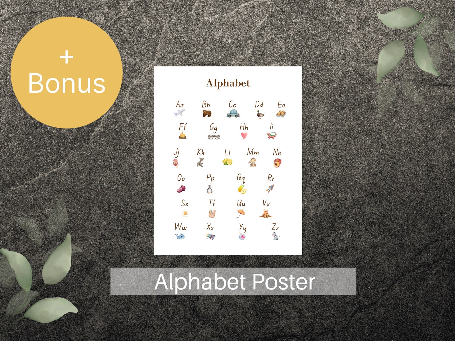Alphabet Flashcards & Tracing Cards Free Gift ABC Poster. - Etsy