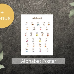 Alphabet Flashcards & Tracing Cards + Free Gift ABC Poster. Uppercase ...