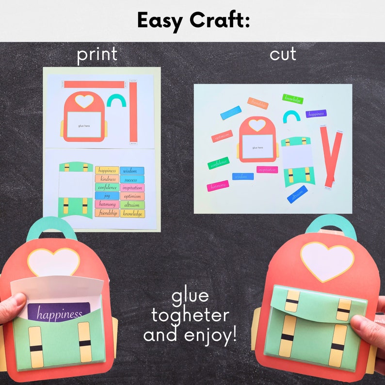 Back to School Paper Craft - Motivational Activity - Orange Backpack ...