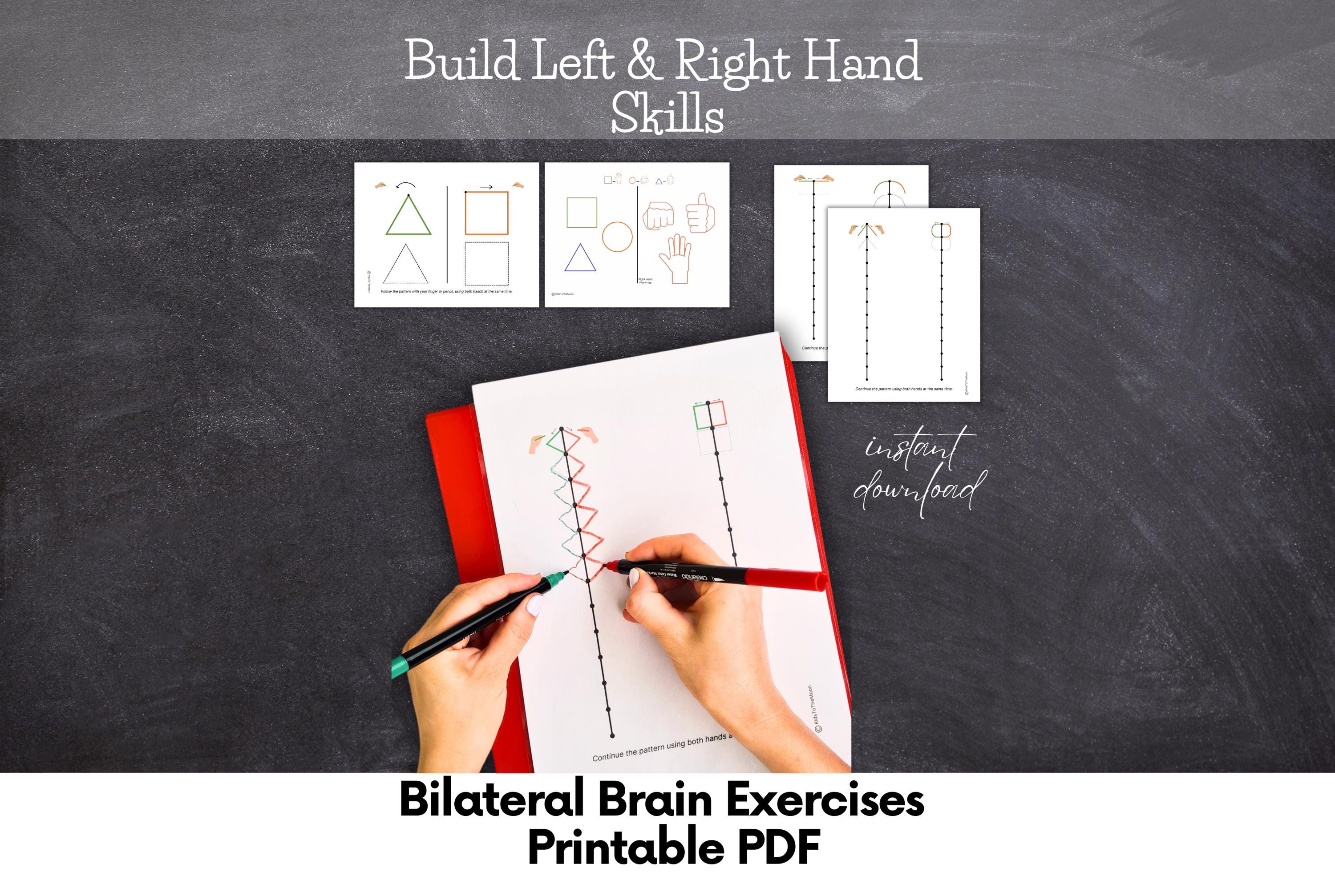 Left & Right Hand Coordination Worksheets | Bilateral Brain Exercises ...