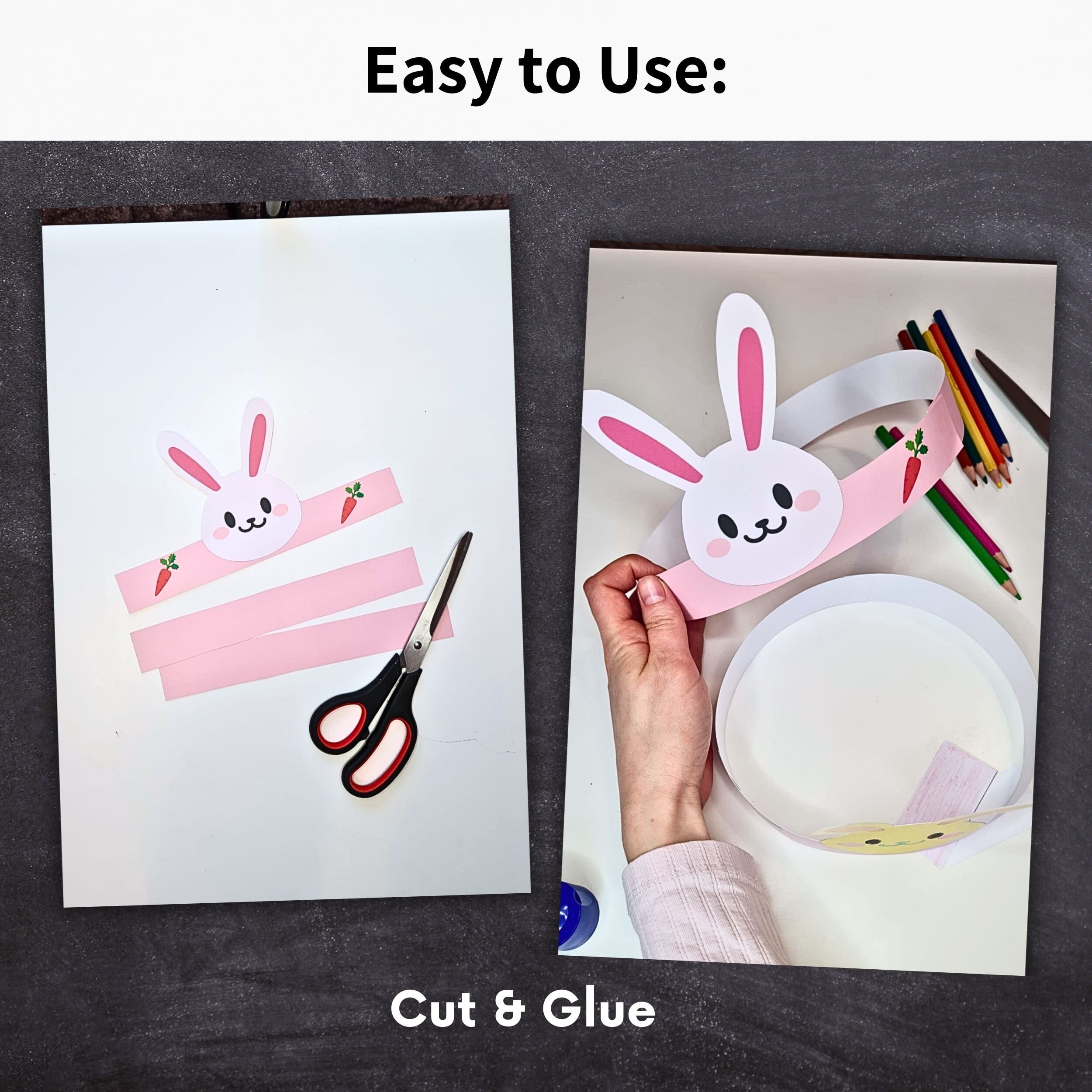 Easter Bunny Hats - Easy Paper Craft for Spring - DIY Activity - Etsy