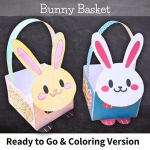 Easter Bunny Basket - Paper Craft - Print and Go Activity for Spring ...