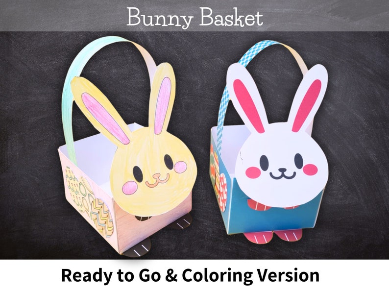 Easter Bunny Basket - Paper Craft - Print and Go Activity for Spring ...