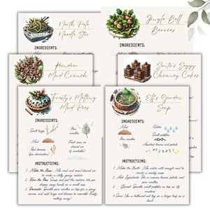 Christmas-themed Printable Mud Kitchen Recipe Cards for - Etsy