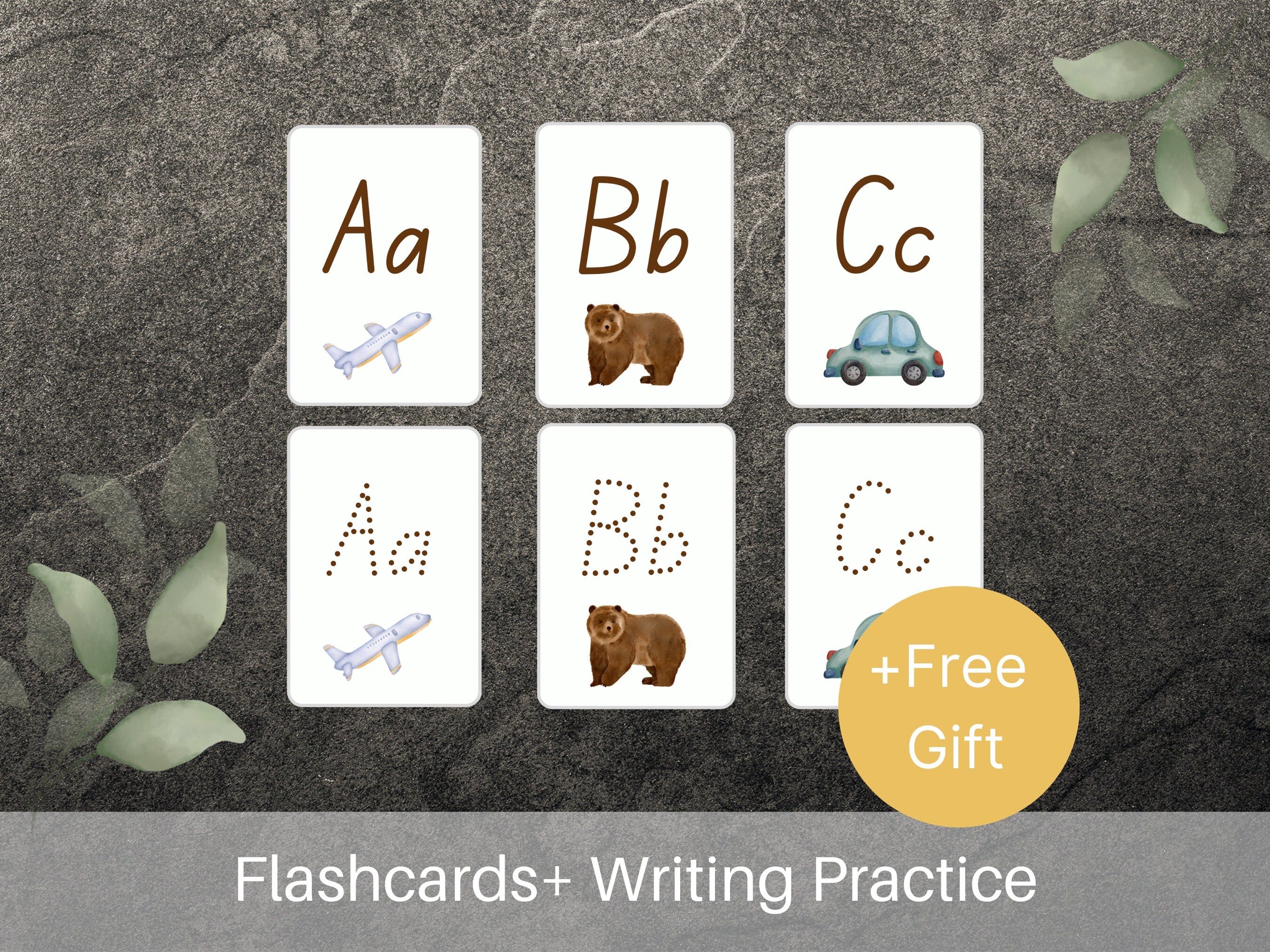 Alphabet Flashcards & Tracing Cards Free Gift ABC Poster. - Etsy