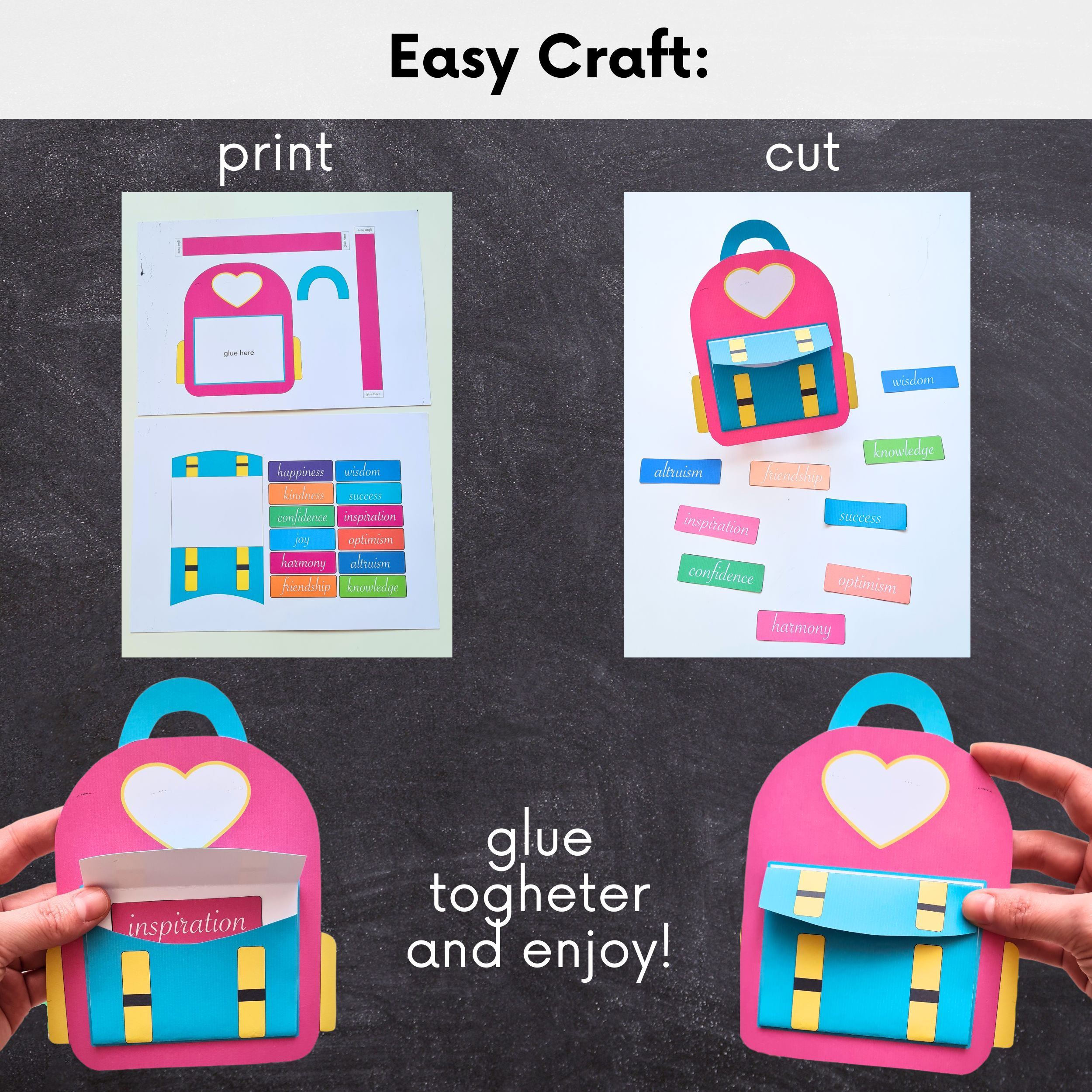 Backpack Craft Activity to Increase Motivation in Kids Back to School ...