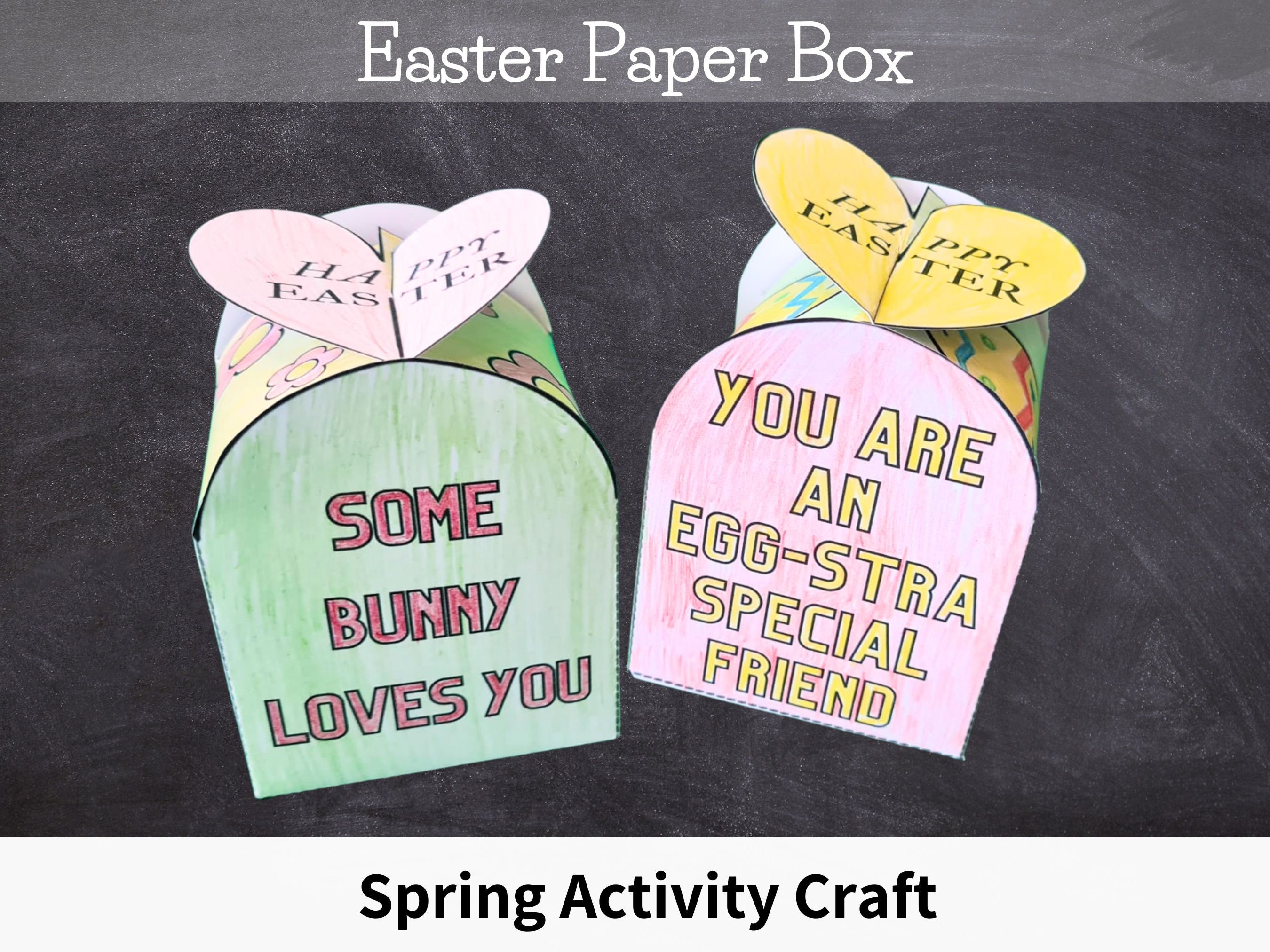Bunny Easter Box - Paper Craft Activity - DIY Homemade Gifts by Kids - Etsy