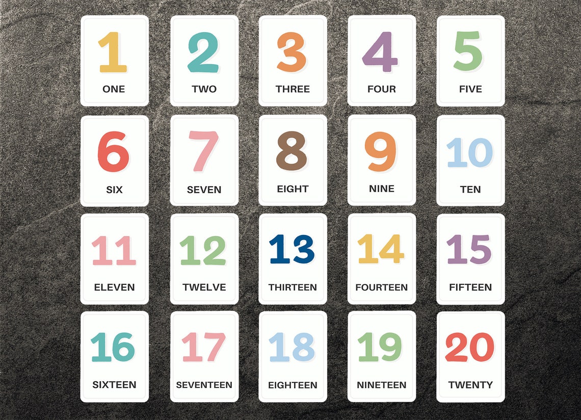 Numbers 1 to 20 Flashcards. Number Recognition and Counting Cards for ...