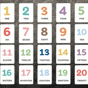 Numbers 1 to 20 Flashcards. Number Recognition and Counting Cards for ...