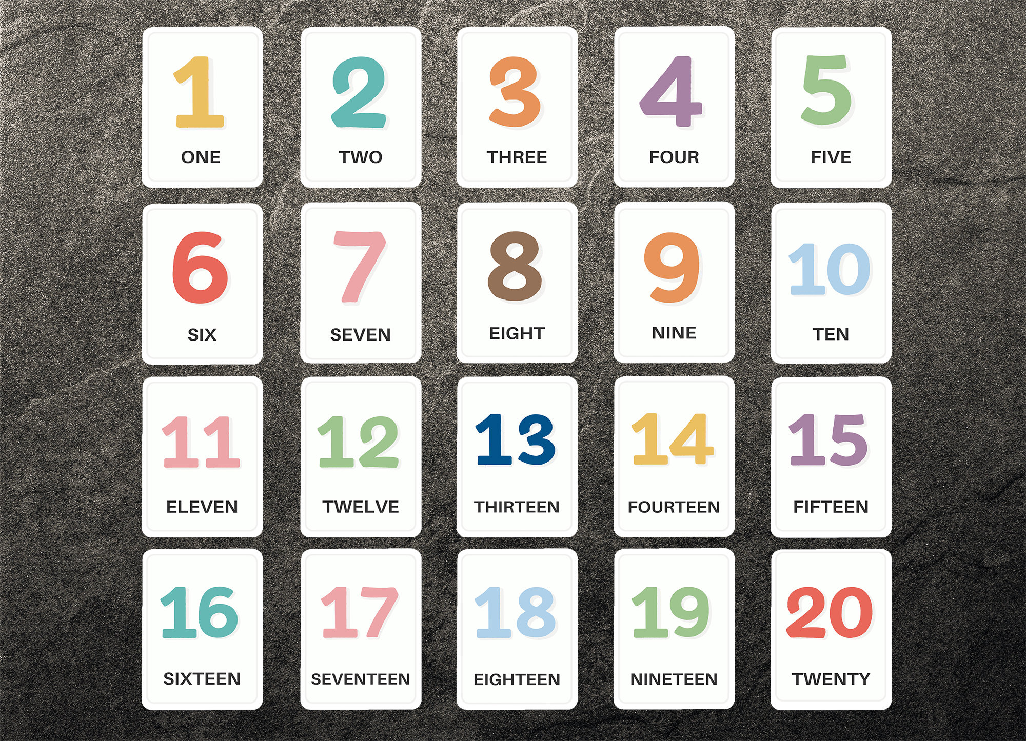 Numbers 1 to 20 Flashcards. Number Recognition and Counting Cards for ...
