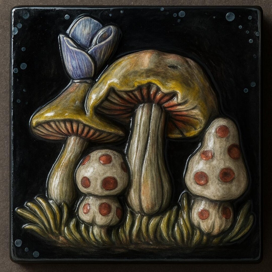 Ceramic Mushroom Tile: - Etsy