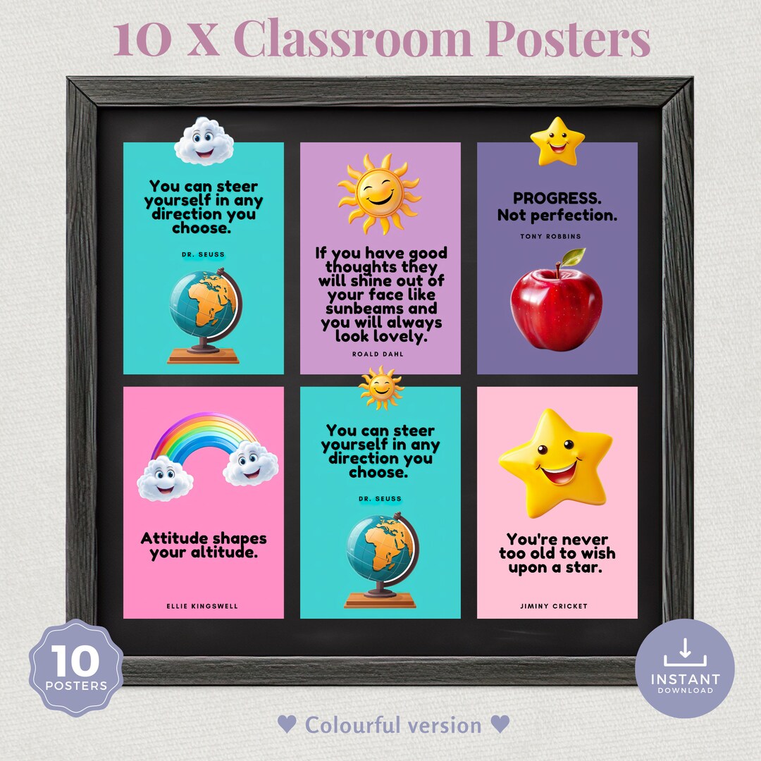 10 X Inspirational Classroom Posters Classroom Prints Digital Download ...