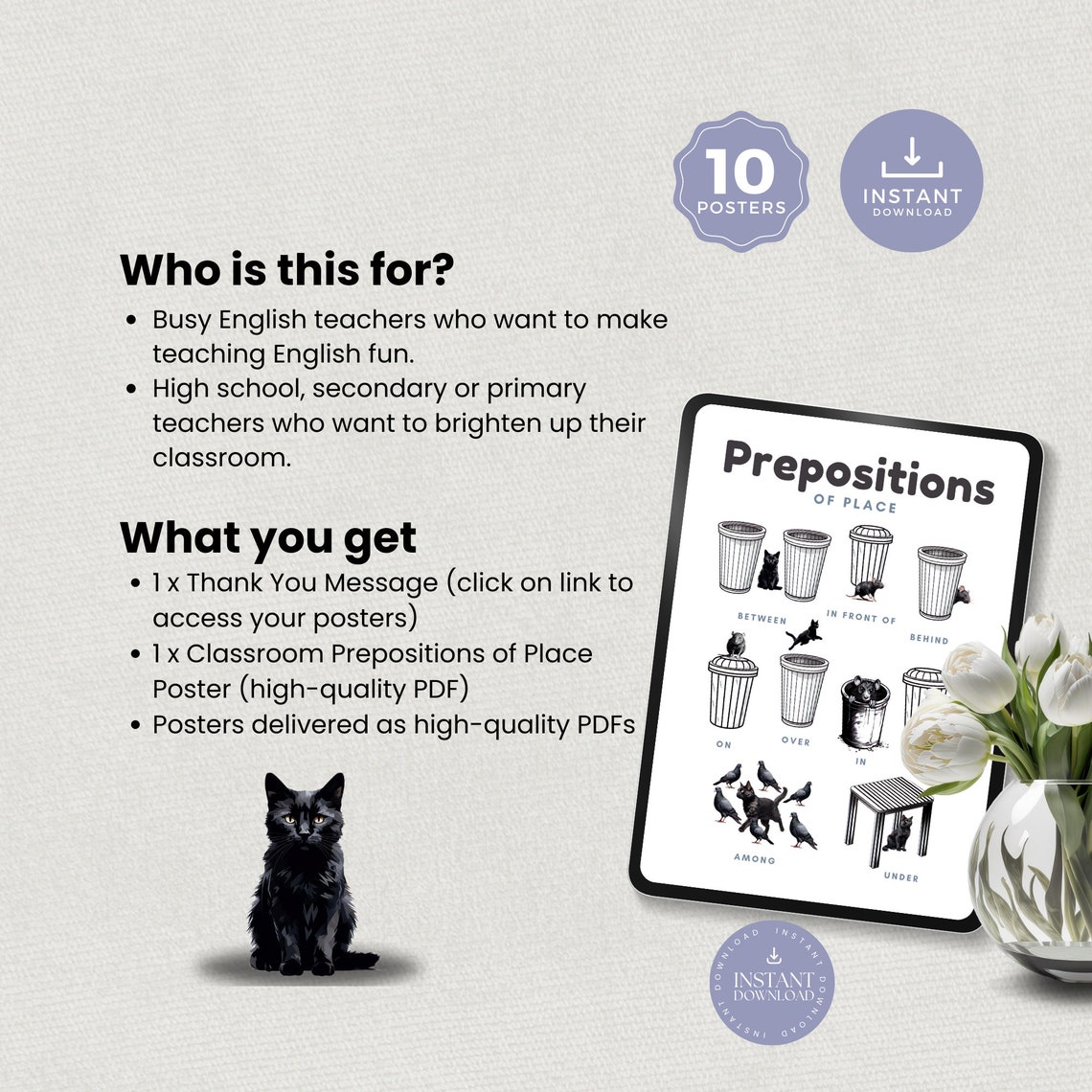 Prepositions of Place Made Easy for Kids Poster Digital Download Parts ...