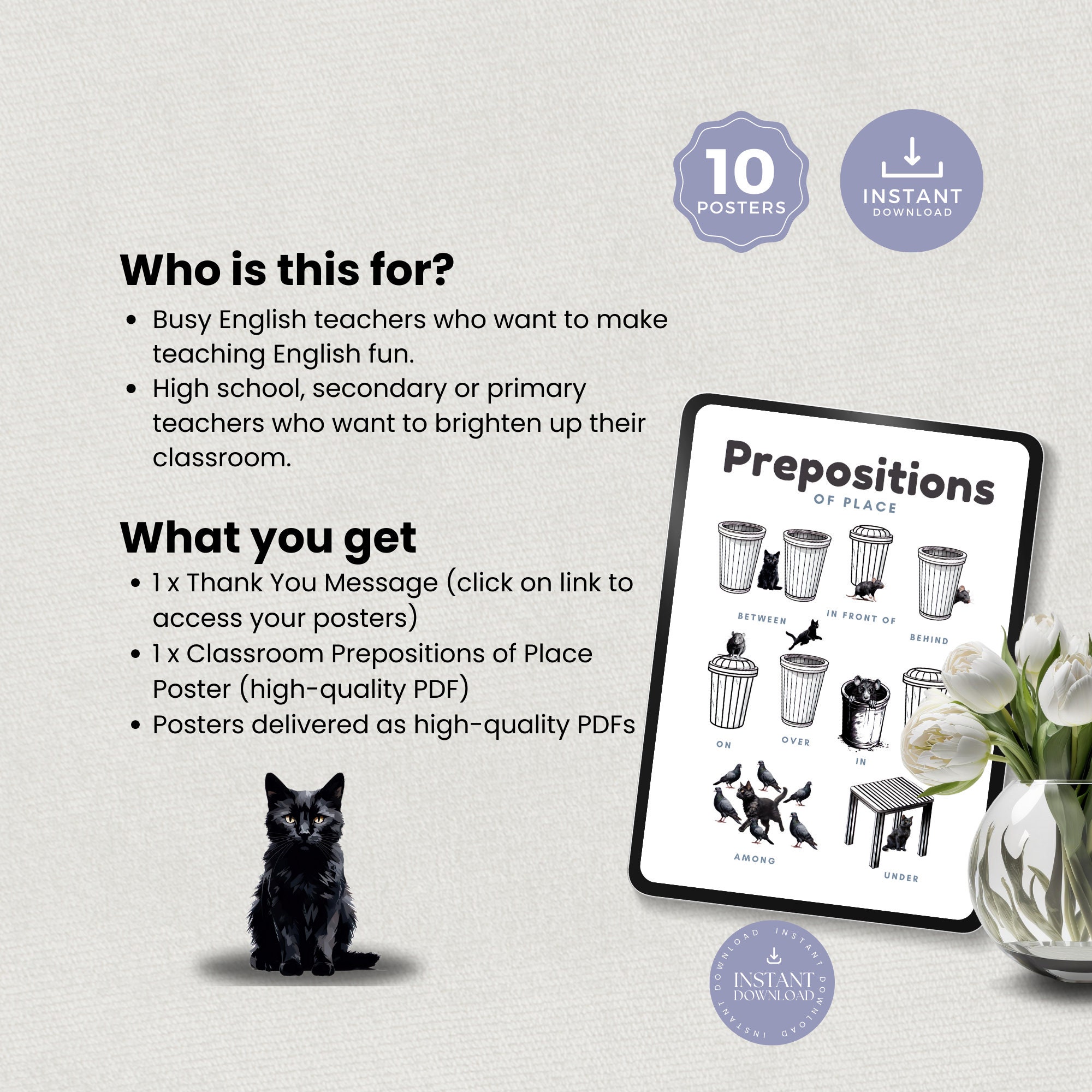 Prepositions of Place Made Easy for Kids Poster Digital Download Parts ...