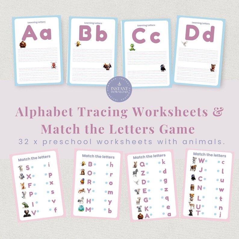Printable Alphabet Tracing Worksheets for Preschool & Kindergarten Kids ...