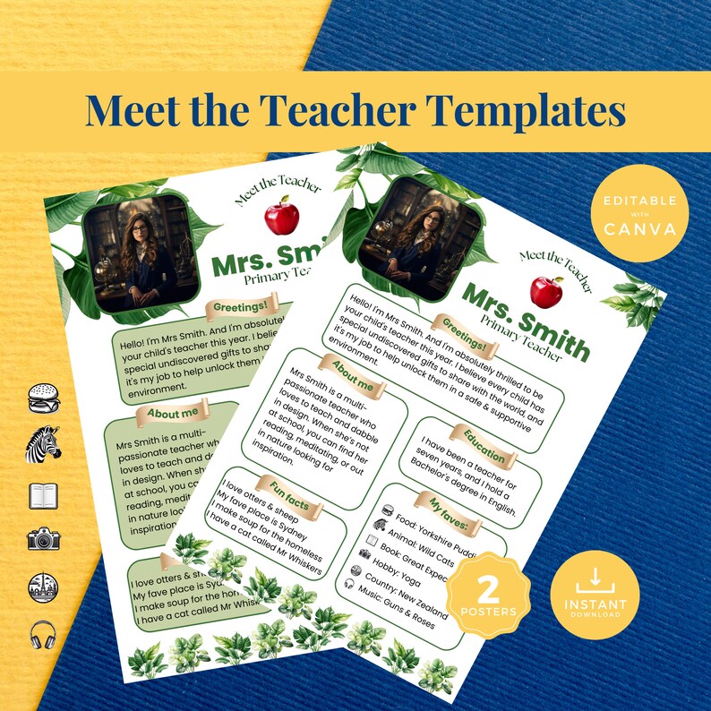 Boho Chic Meet the Teacher Classroom Posters Print at Home Boho ...