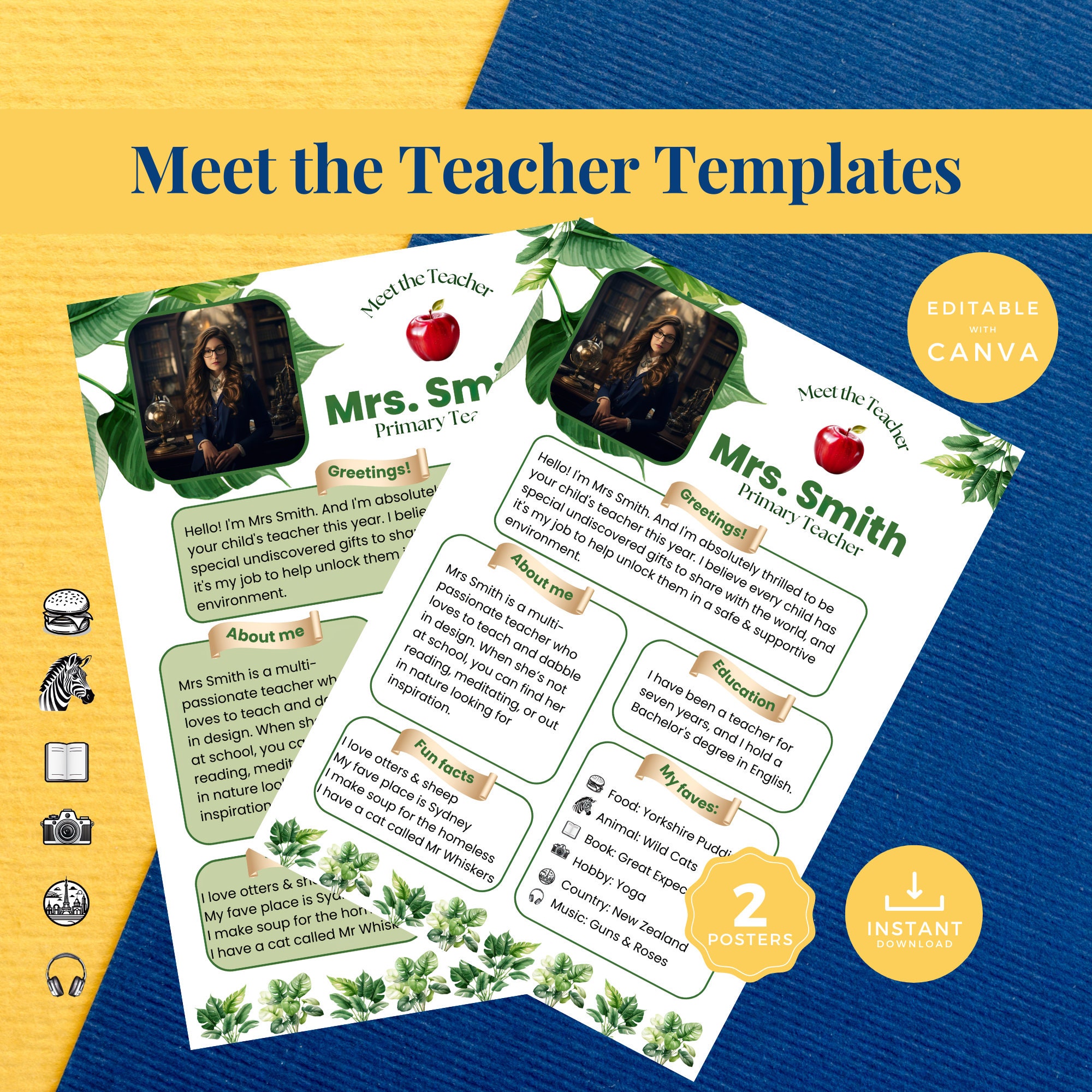 Boho Chic Meet the Teacher Classroom Posters Print at Home Boho ...