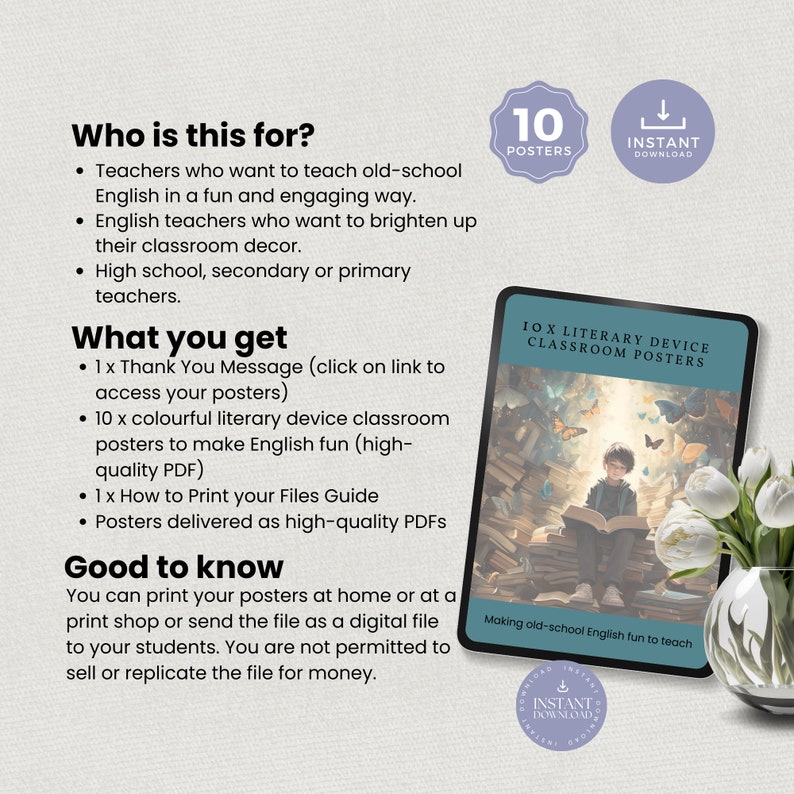 10 X Literary Device Classroom Posters Making Old-school English Fun to ...