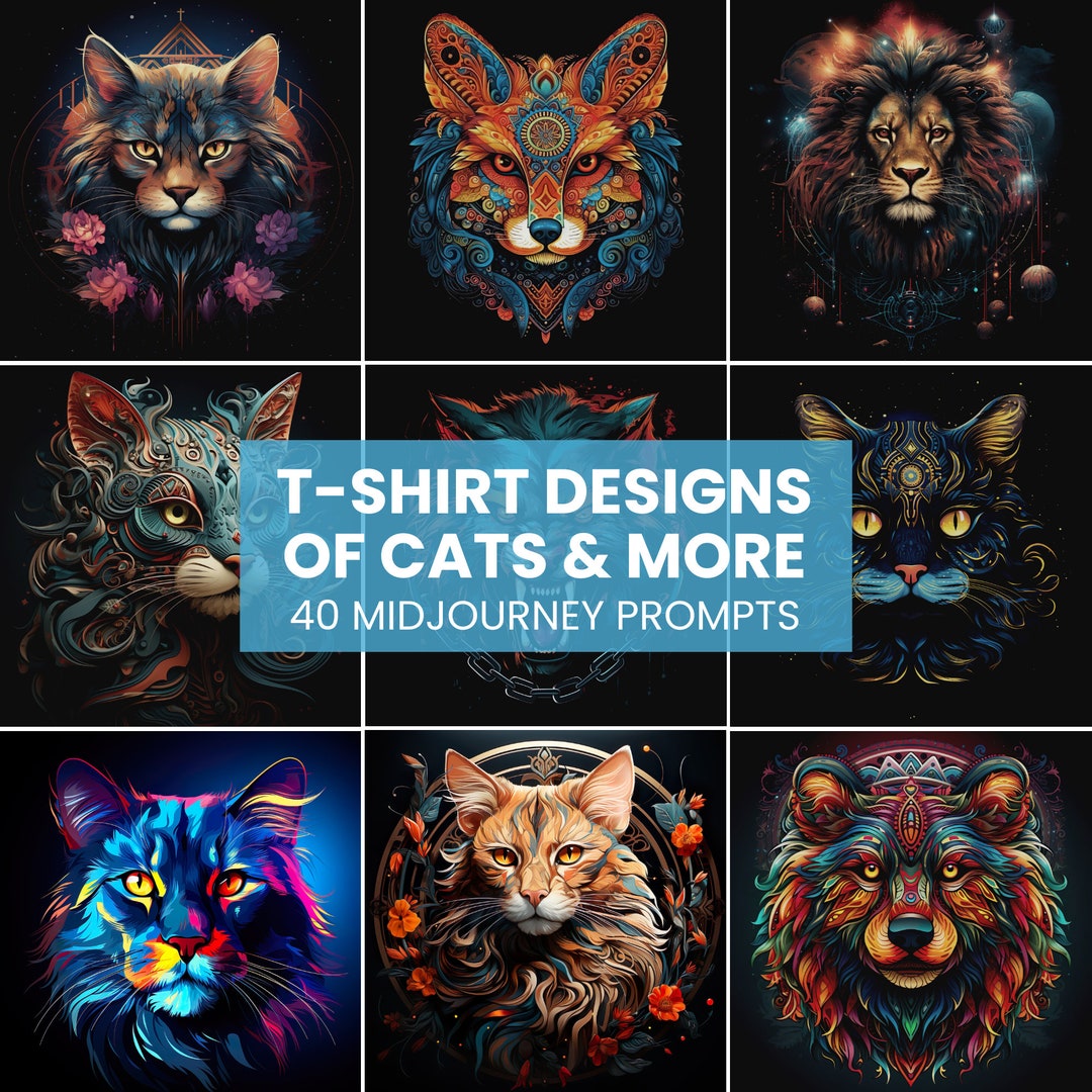 40 Midjourney Prompts T-shirt Designs With Midjourney Prompts, Animal ...