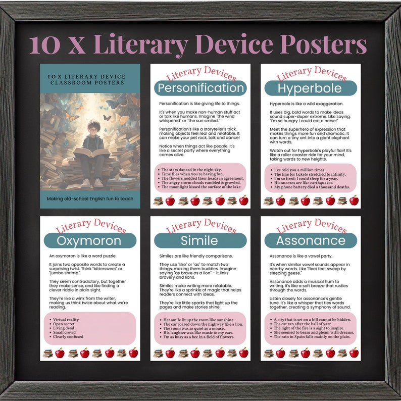 10 X Literary Device Classroom Posters Making Old-school English Fun to ...