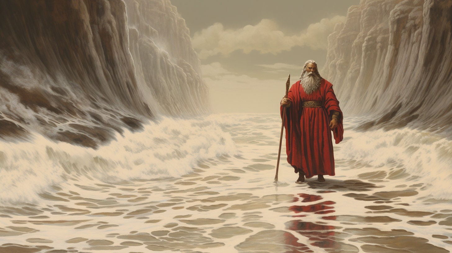 Moses Parting the Red Sea - Etsy