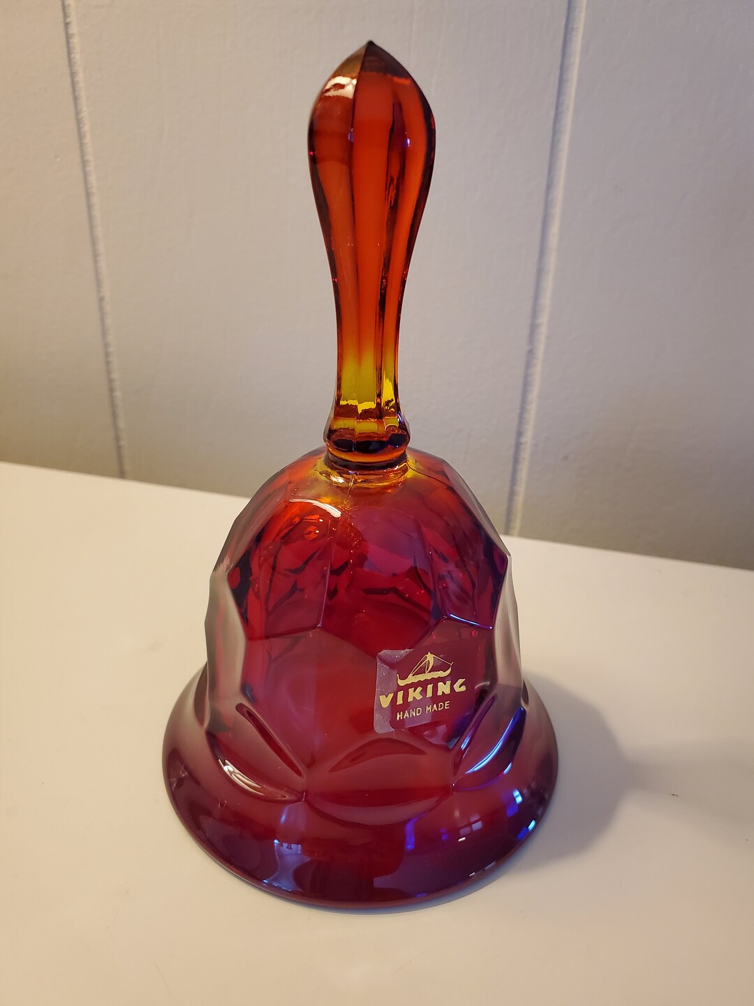 Viking Ruby Amberina Glass Bell - Etsy