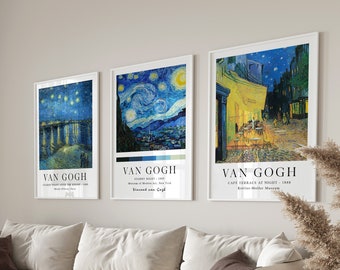 Van Gogh Poster Set, 3 Piece Wall Art, Van Gogh Print Set, Van Gogh ...