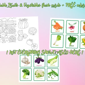 Fruits and Vegetables Printable Flashcards + FREE Coloring Pages ...