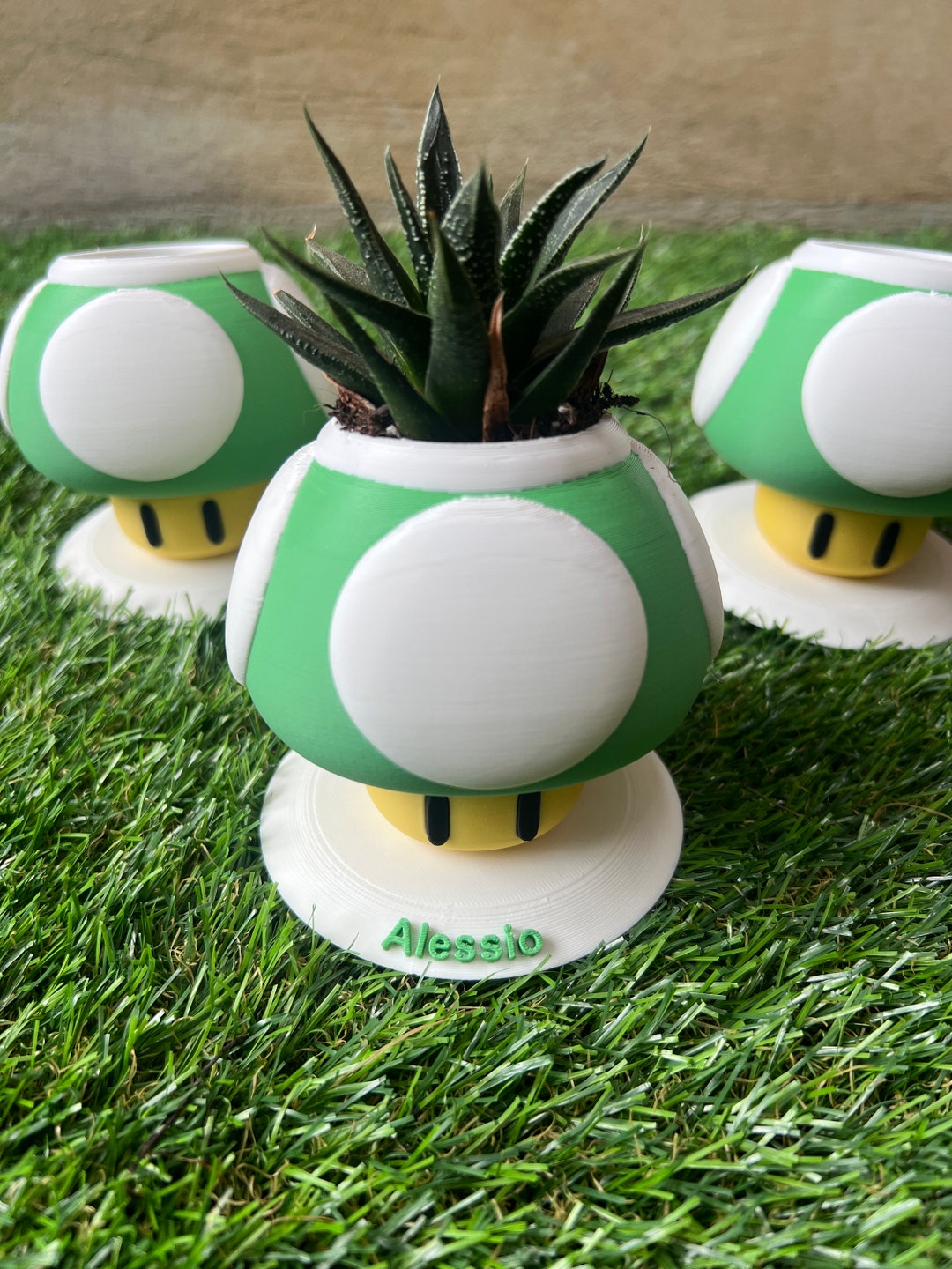 Nintendo Super Mario Bros Mushroom Supermario Plant Pot Customizable ...