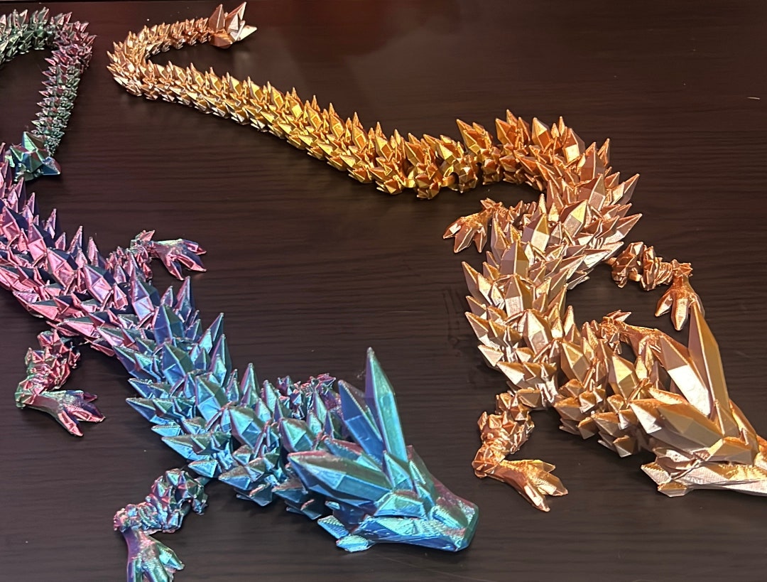 Articulated Crystal Dragon 3D Printed Dragon Crystal - Etsy